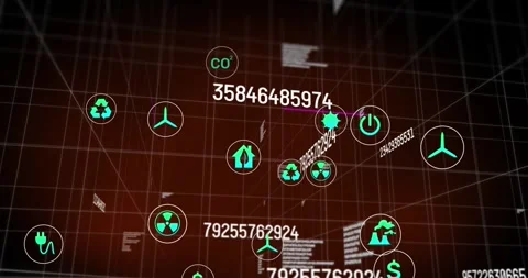 Animation of multiple digital icons and ... | Stock Video | Pond5