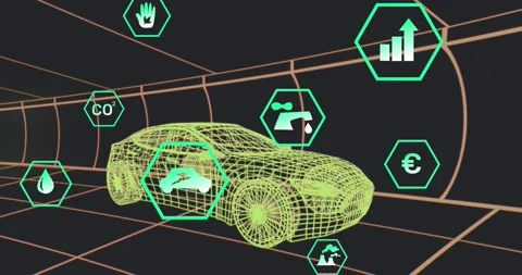 Animation of multiple digital icons over... | Stock Video | Pond5