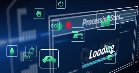 Animation of multiple digital icons over... | Stock Video | Pond5