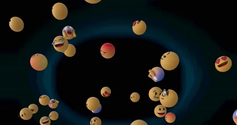 Animation of multiple emojis falling ove... | Stock Video | Pond5