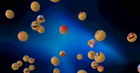 Animation of multiple emojis falling ove... | Stock Video | Pond5