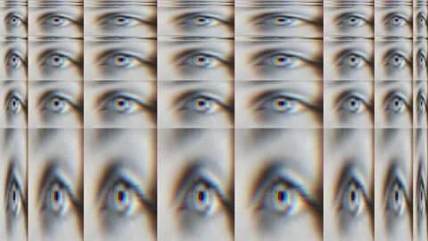 Animation of multiple eyes with glitch e... | Stock Video | Pond5