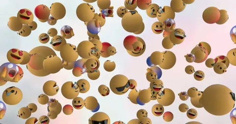 Animation of multiple falling emojis on ... | Stock Video | Pond5