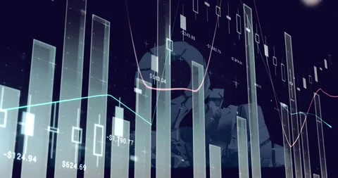 Animation of multiple graphs and lens fl... | Stock Video | Pond5