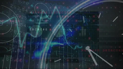 Animation of multiple graphs, lens flare... | Stock Video | Pond5