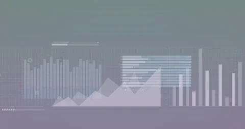 Animation of multiple graphs, map and ch... | Stock Video | Pond5