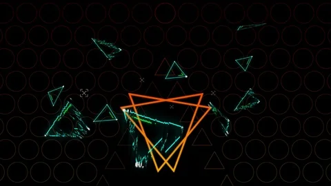 Animation of multiple green triangle out... | Stock Video | Pond5