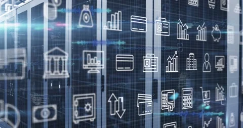 Animation of multiple icons with lens fl... | Stock Video | Pond5