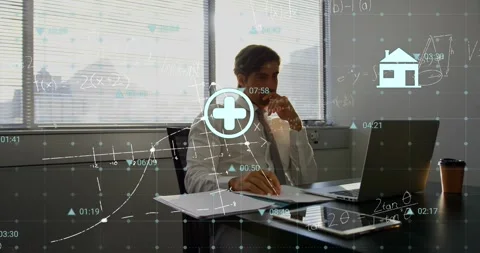 Animation of multiple icons, mathematica... | Stock Video | Pond5