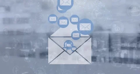 Animation of multiple message icons floa... | Stock Video | Pond5