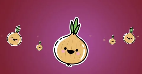 Animation of multiple onion icons on pur... | Stock Video | Pond5