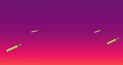 Animation of multiple pencil icons float... | Stock Video | Pond5