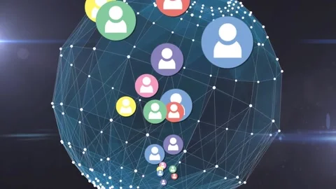 Animation of multiple profile icons floa... | Stock Video | Pond5