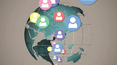 Animation of multiple profile icons floa... | Stock Video | Pond5