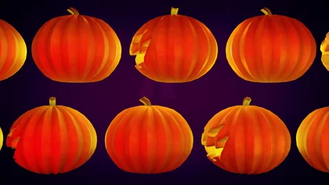 Animation of multiple pumpkins with a cr... | Stock Video | Pond5