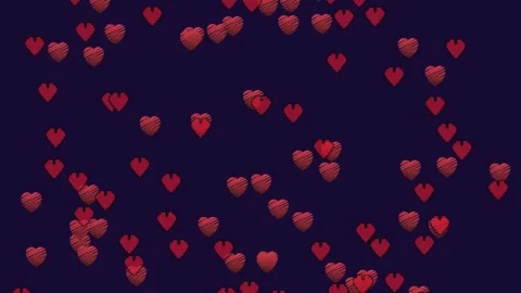Animation of multiple red heart icons fl... | Stock Video | Pond5