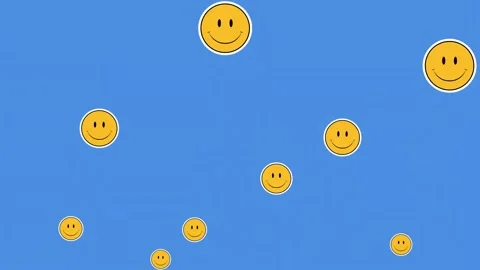 Animation of multiple smiling face emoji... | Stock Video | Pond5