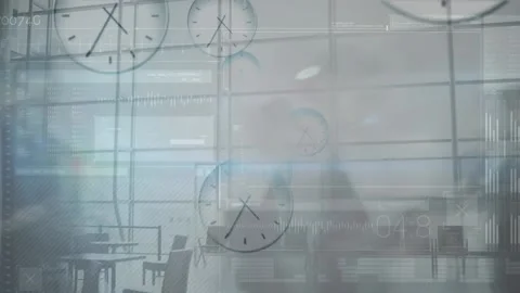 Animation of multiple ticking clocks flo... | Stock Video | Pond5
