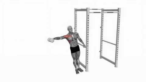 Animation of a muscle man Raise Dumbbell... | Stock Video | Pond5