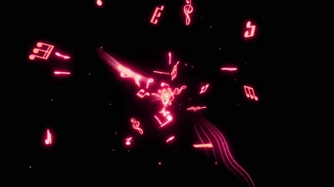 Animation musical notes floating on blac... | Stock Video | Pond5