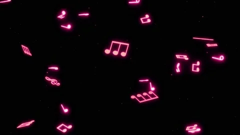 Animation musical notes floating on blac... | Stock Video | Pond5