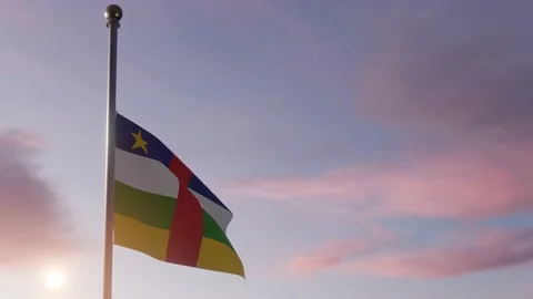 Animation National Flag Being Raised at ... | Stock Video | Pond5