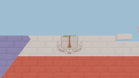 Animation National Flag on a Brick Wall ... | Stock Video | Pond5