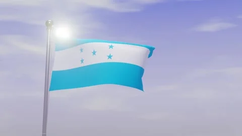 Animation National Flag with Sky and Win... | Stock Video | Pond5