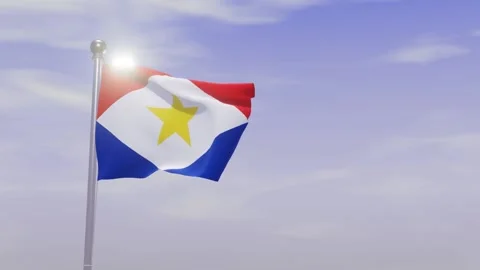 Animation National Flag with Sky and Win... | Stock Video | Pond5