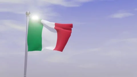 Animation National Flag with Sky and Win... | Stock Video | Pond5