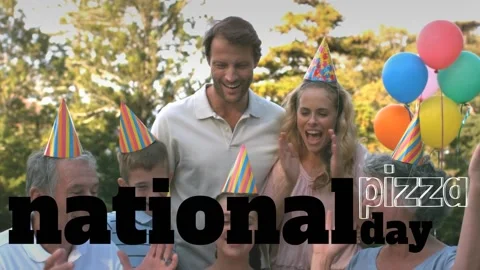 Animation of national pizza day text ove... | Stock Video | Pond5