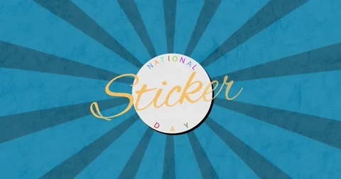 Animation of national sticker day in mul... | Stock Video | Pond5