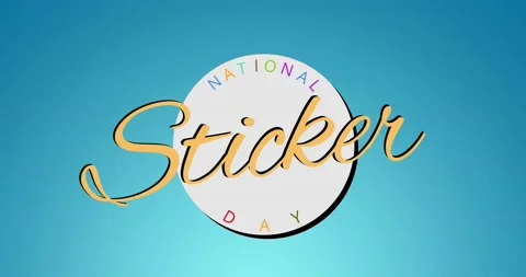 Animation of national sticker day text o... | Stock Video | Pond5