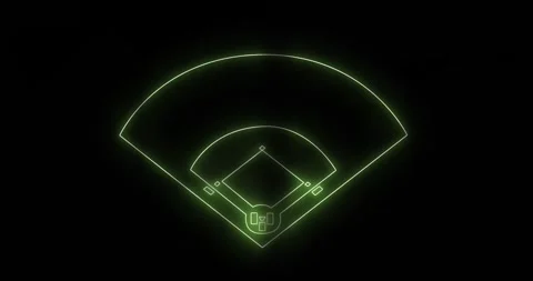 Animation of neon baseball sports field ... | Stock Video | Pond5