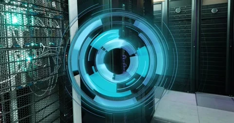 Animation of neon blue round scanner spi... | Stock Video | Pond5