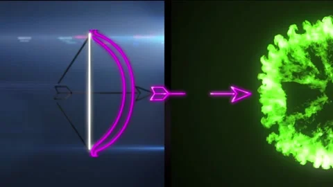 Animation of neon bow and explosion on b... | Stock Video | Pond5