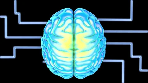 Animation of a neon brain on a black bac... | Stock Video | Pond5