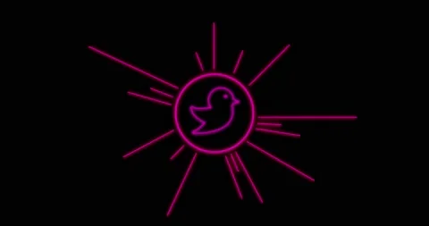 Animation of neon circle with twitter sy... | Stock Video | Pond5