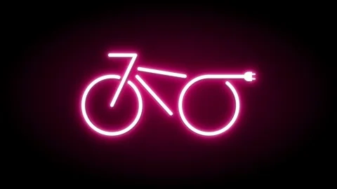Animation of neon electric bike, green t... | Stock Video | Pond5