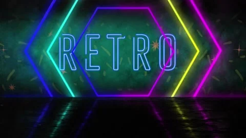 Animation of neon flickering retro text ... | Stock Video | Pond5