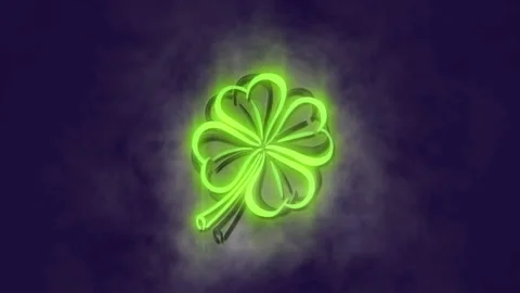 Animation of neon green shamrock icon ag... | Stock Video | Pond5