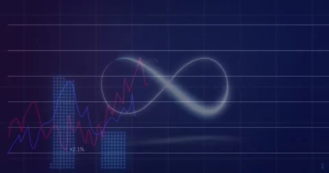 Animation of neon infinity symbol over s... | Stock Video | Pond5