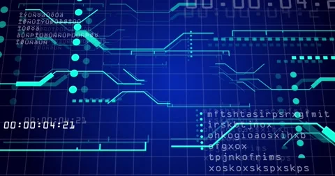 Animation of neon integrated circuit and... | Stock Video | Pond5