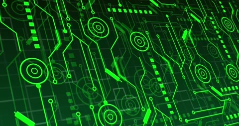 Animation of neon integrated circuit on ... | Stock Video | Pond5