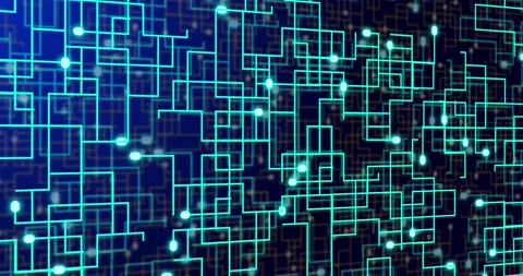 Animation of neon integrated circuit on ... | Stock Video | Pond5