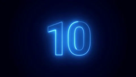 Animation Neon light blue color Number 1... | Stock Video | Pond5