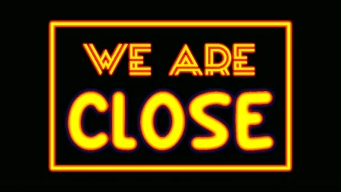 Animation neon light text we are close o... | Stock Video | Pond5