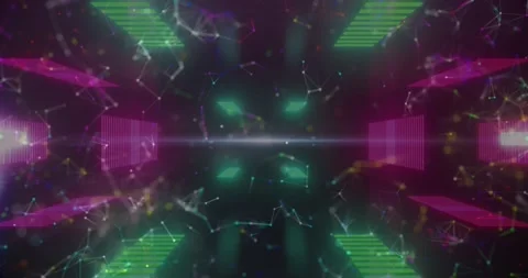 Animation of neon lights moving in black... | Stock Video | Pond5