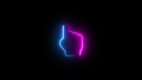animation of neon mouse pointer icon on ... | Stock Video | Pond5