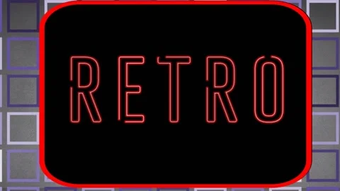 Animation of neon retro text over black ... | Stock Video | Pond5